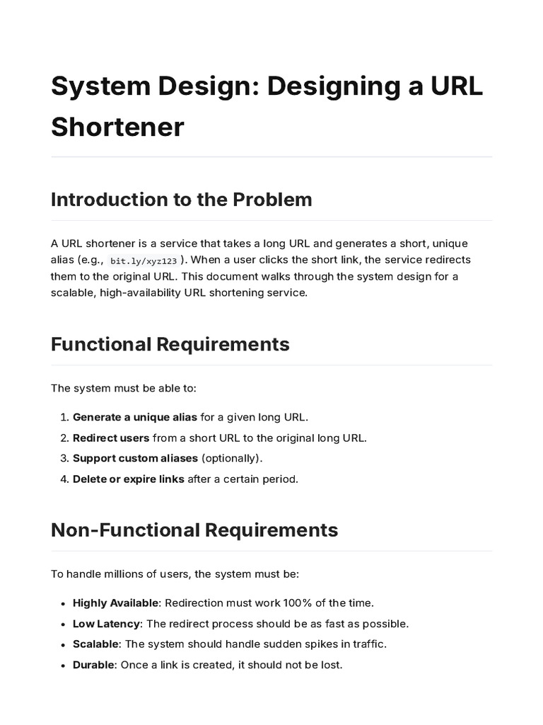 System Design Url Shortener | PDF | Cache (Computing) | Databases