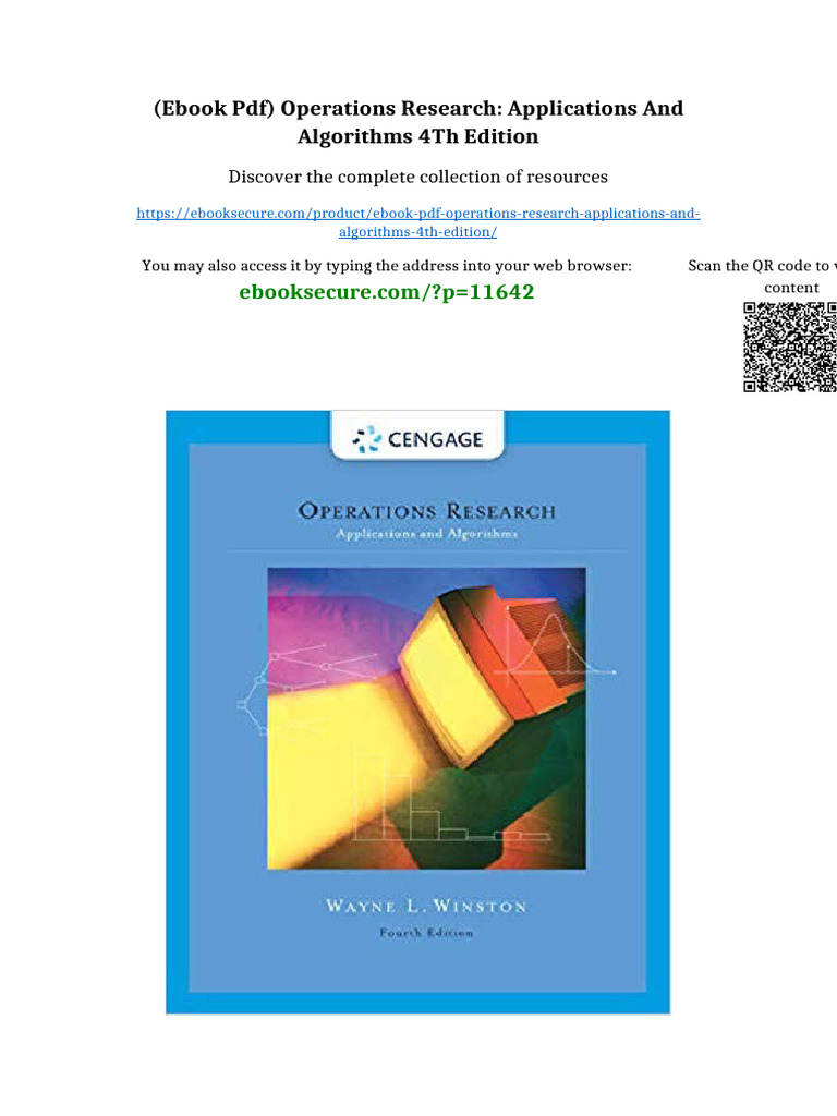 (Ebook PDF) Operations Research: Applications and Algorithms 4th ...