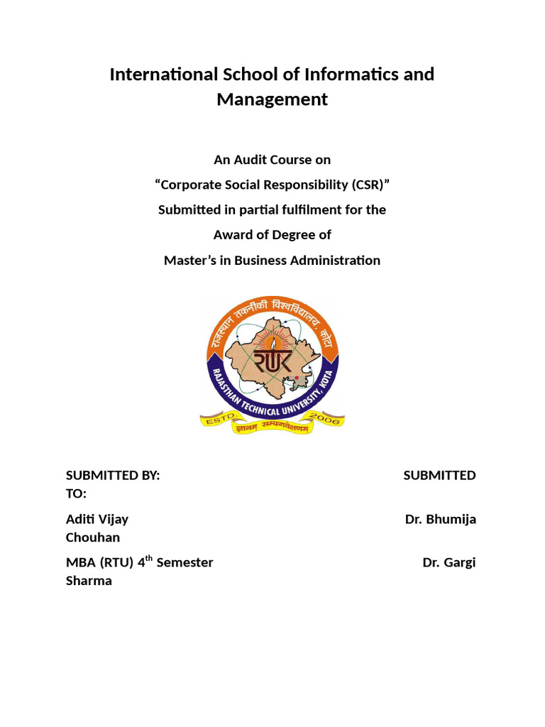 Front Page Template (Audit) | PDF