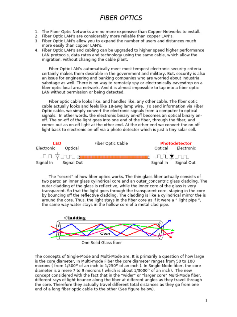 Fiber Optics | PDF | Optical Fiber | Fiber Optic Communication