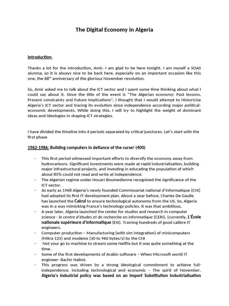 Digital Economy | PDF | Algeria | E Government