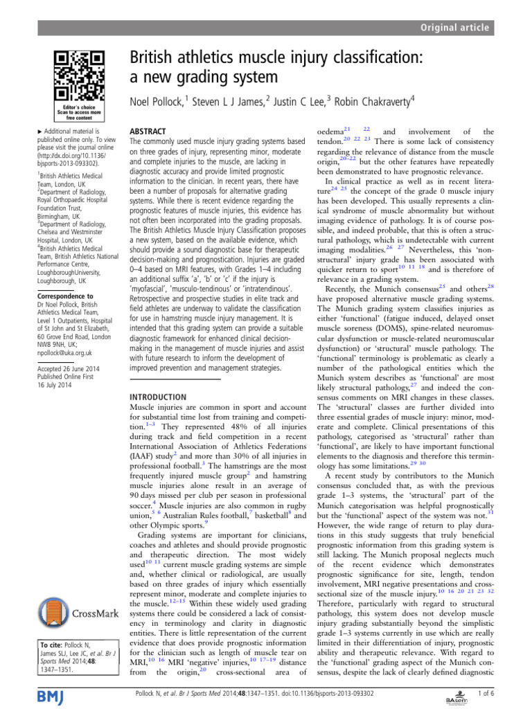 1. British Athletics Muscle Injury Classification | PDF | Magnetic ...
