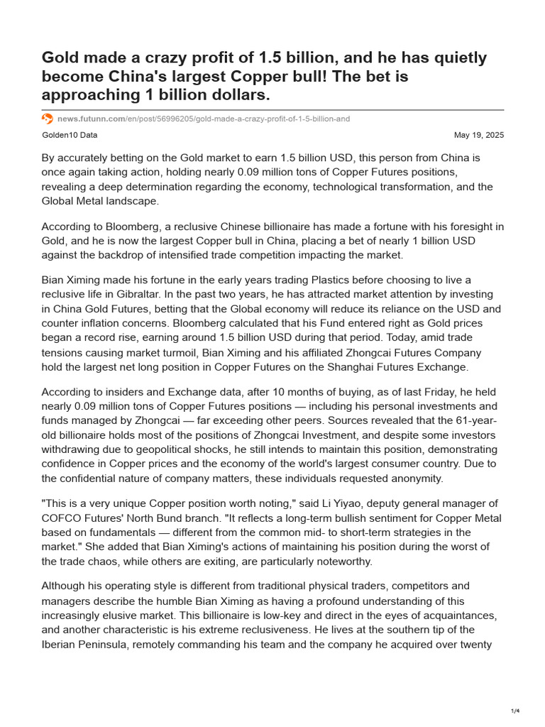 news.futunn.com-Gold made a crazy profit of 15 billion and he has ...