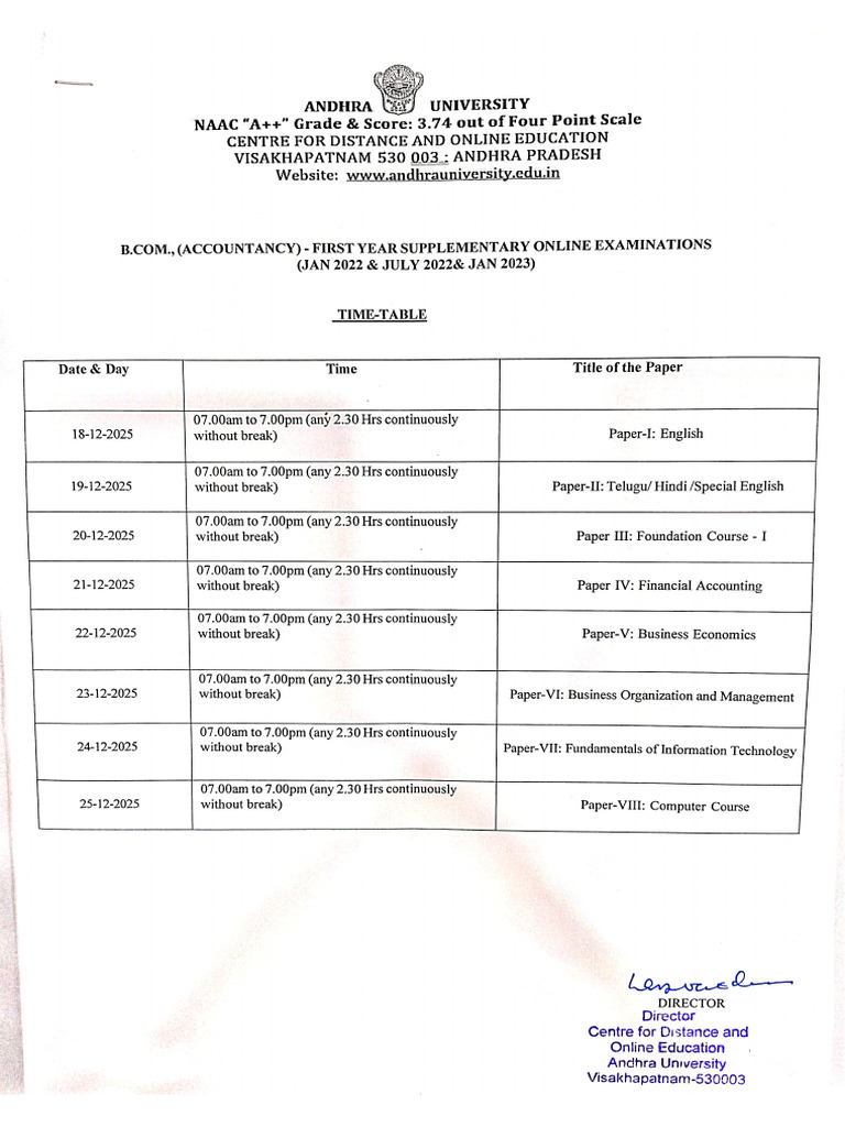 Date Sheet | PDF
