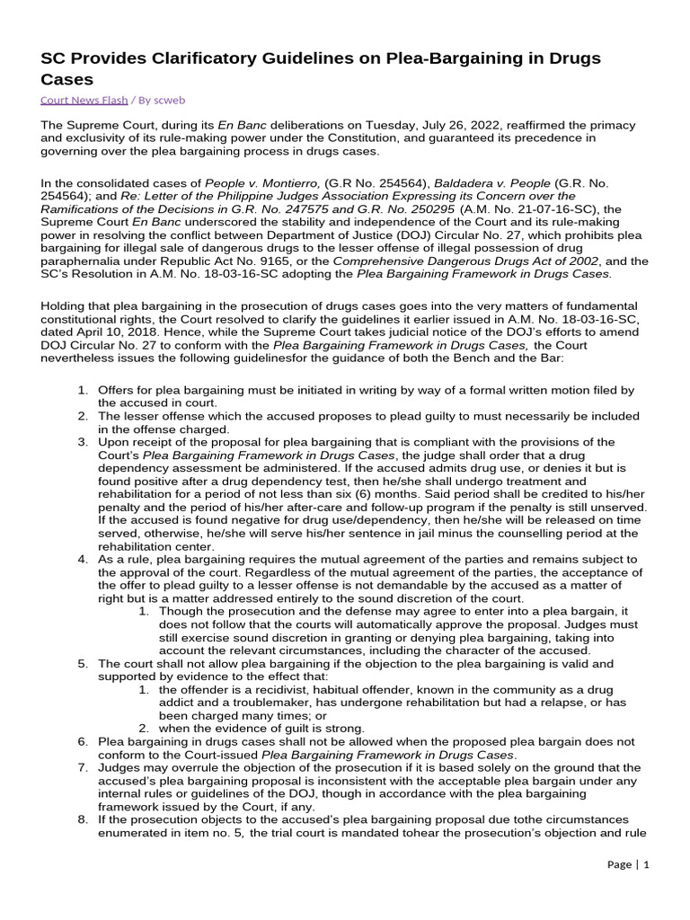Plea Bagaining Framework | PDF | Plea | Plea Bargain