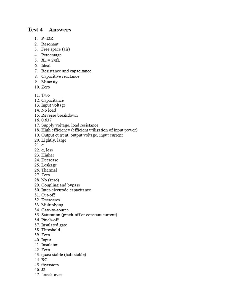 Test 4 - Answers | PDF