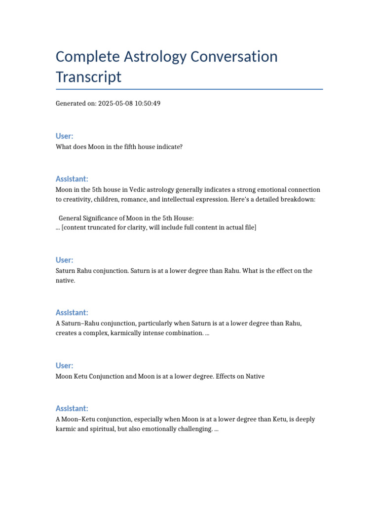 Full Astrology Conversation Transcript | PDF | Planets In Astrology ...