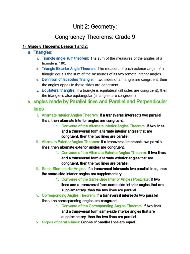 Congruency Theorems | PDF | Triangle | Angle