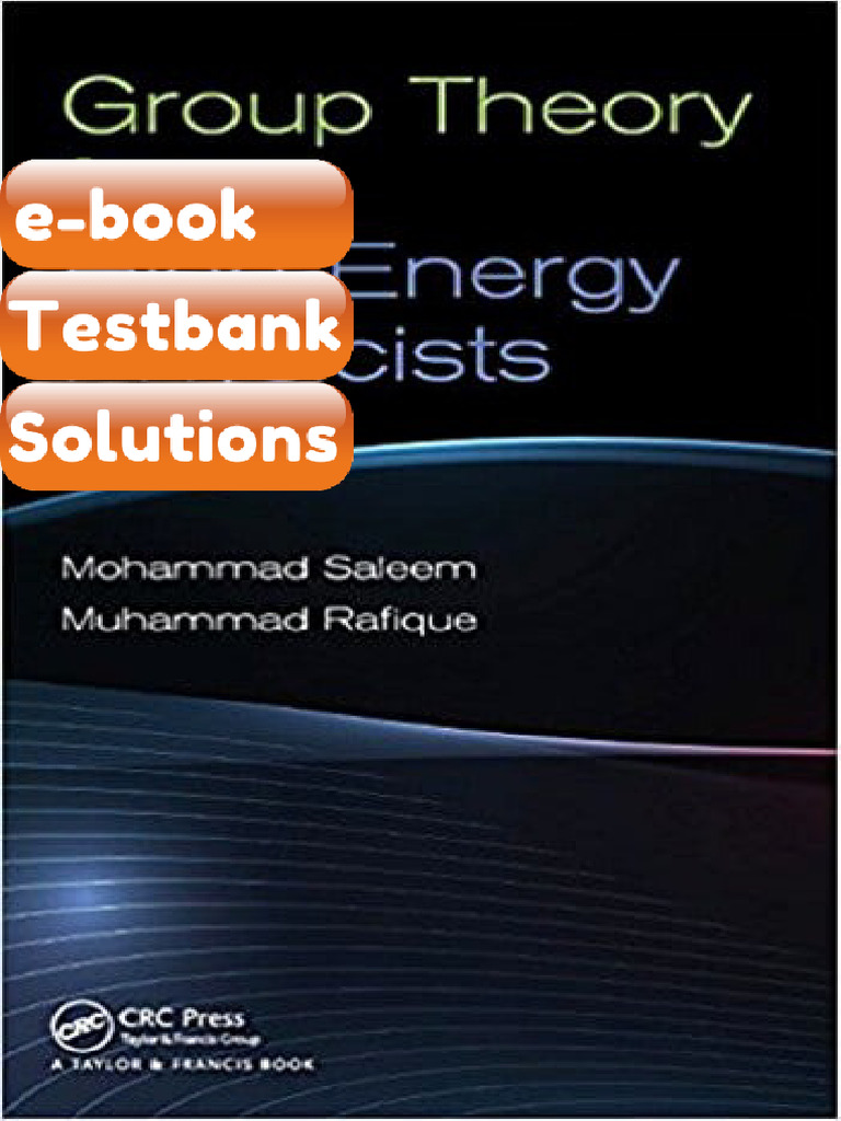 Group Theory for High Energy Physicists 1st Saleem Testbank & eBook ...
