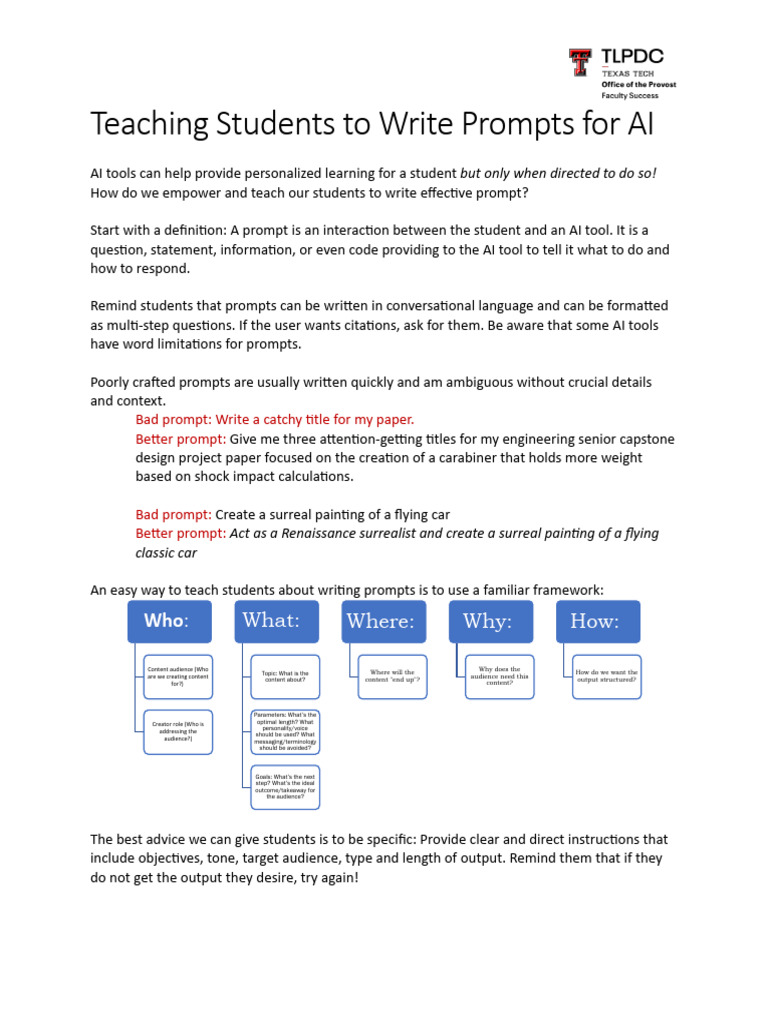 Write Prompts for AI Tutorial | PDF | Artificial Intelligence ...