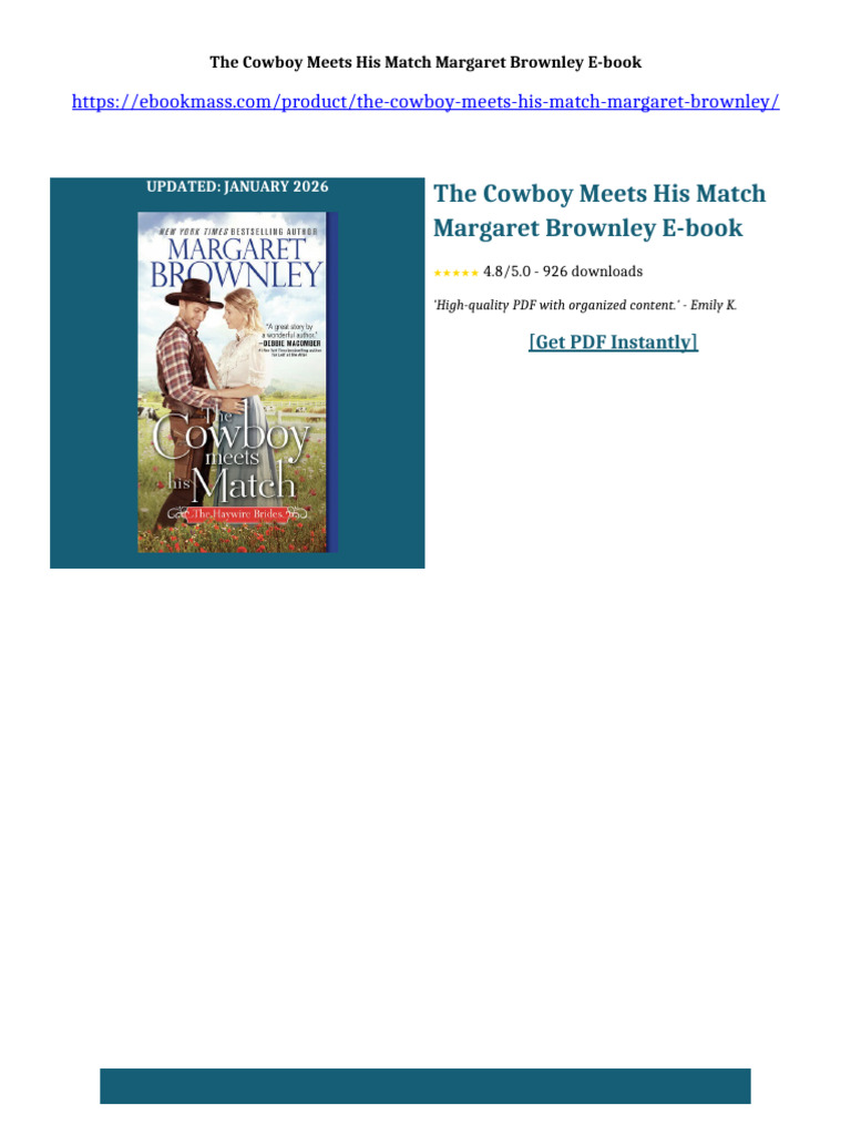 The Cowboy Meets His Match Margaret Brownley ebook improved pdf quality ...