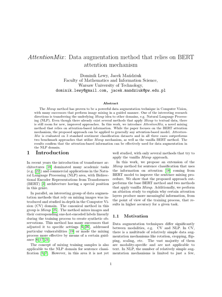 Data Augmentation Method That Relies On BERT (HYBRID MODEL) | PDF ...