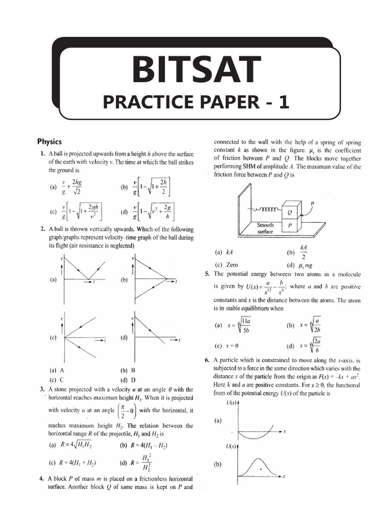 Bitsat Practice Paper - 1 | PDF