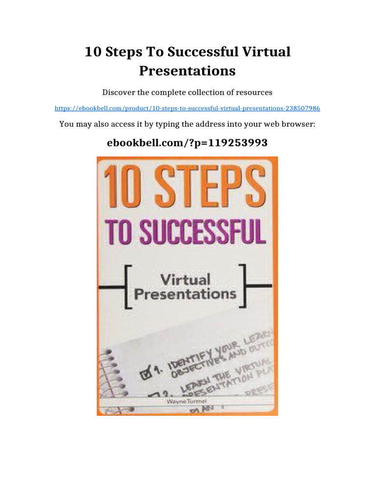 10 Steps To Successful Virtual Presentations PDF Available | PDF ...