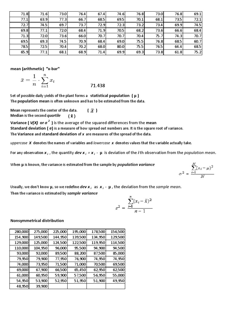 Primer (Mean, Standard Deviation) | PDF | Mean | Standard Deviation