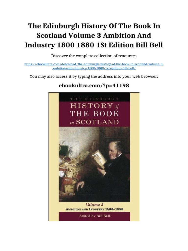 The Edinburgh History of the Book in Scotland Volume 3 Ambition and ...