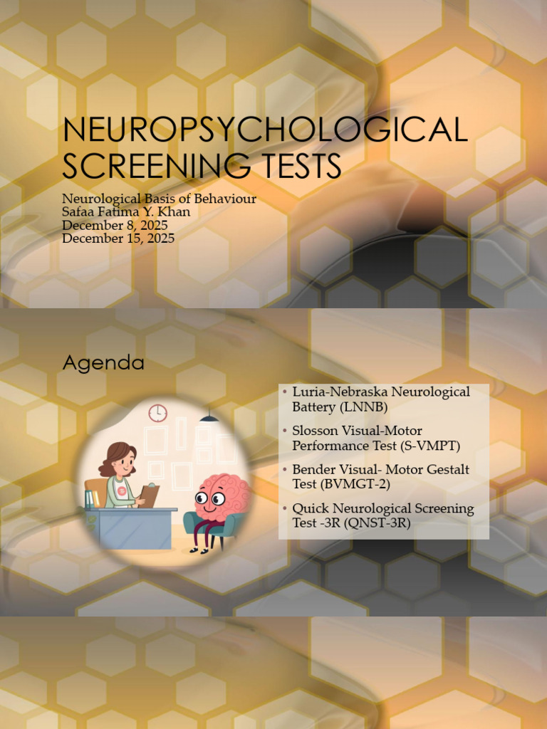 Unit 6. Neurological Screening Tests - Final | PDF | Autism | Mental ...