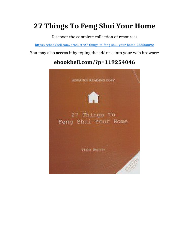 27 Things To Feng Shui Your Home Available Any Format | PDF ...