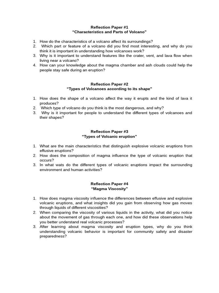 Reflection Paper | PDF | Volcano | Magma