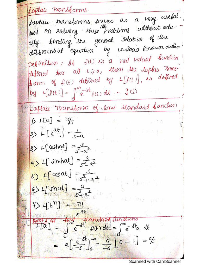 18MAT31-Module 1 Laplace Transforms | PDF