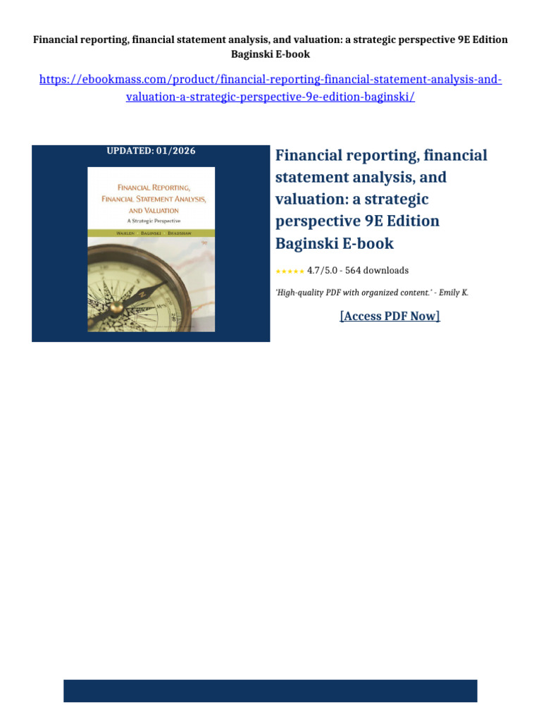 Financial Reporting, Financial Statement Analysis, and Valuation: A ...