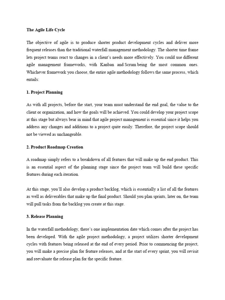 The Agile Life Cycle | PDF | Agile Software Development | Software ...