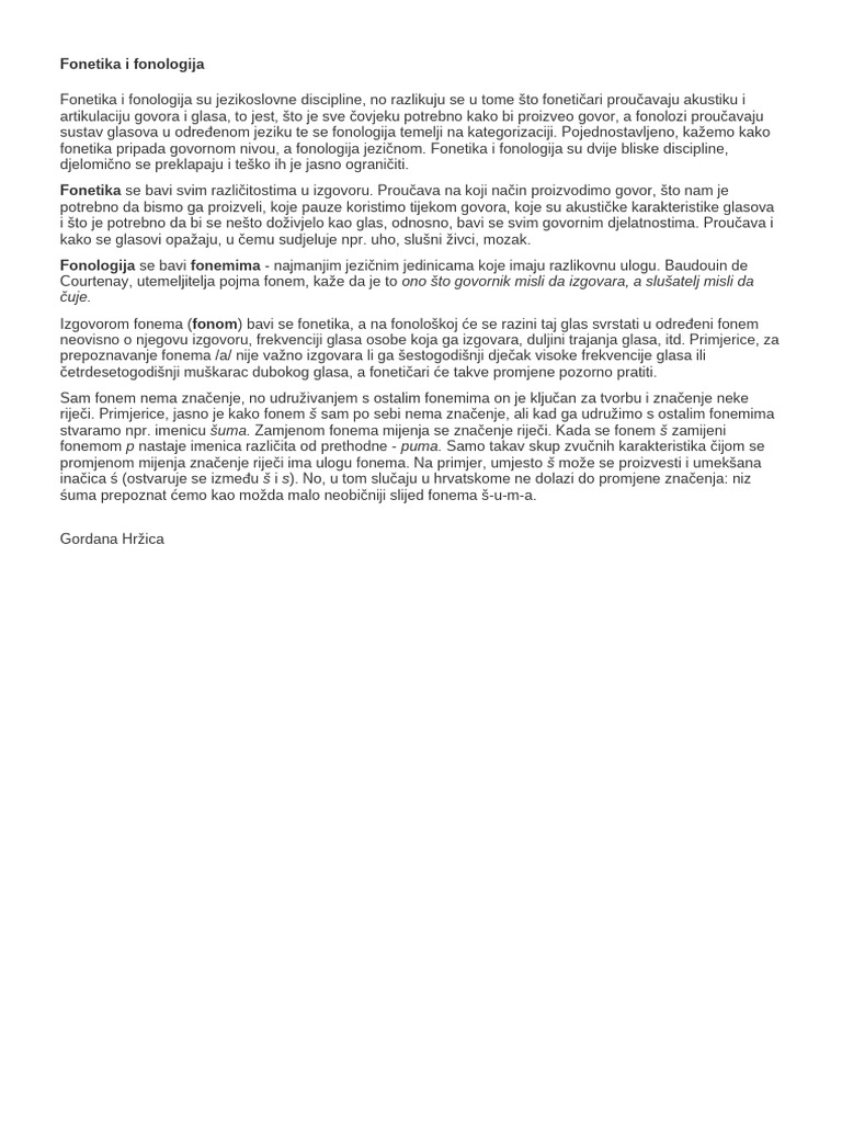 Fonetika I Fonologija | PDF