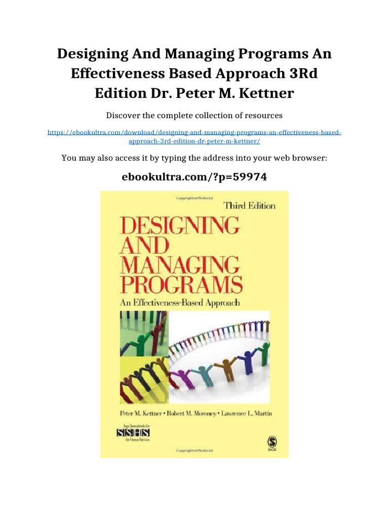 Designing and Managing Programs An Effectiveness Based Approach 3rd ...