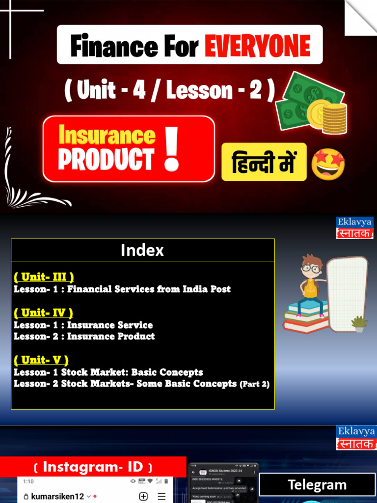Unit - 4 Lesson - 2 Insurance Product | PDF