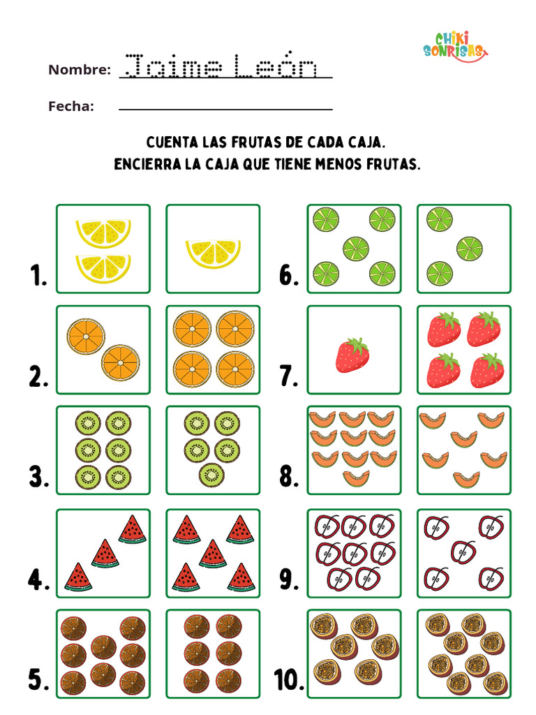 Which Has More Fruits Math Numeracy More or Less Comparison Fruit Math ...