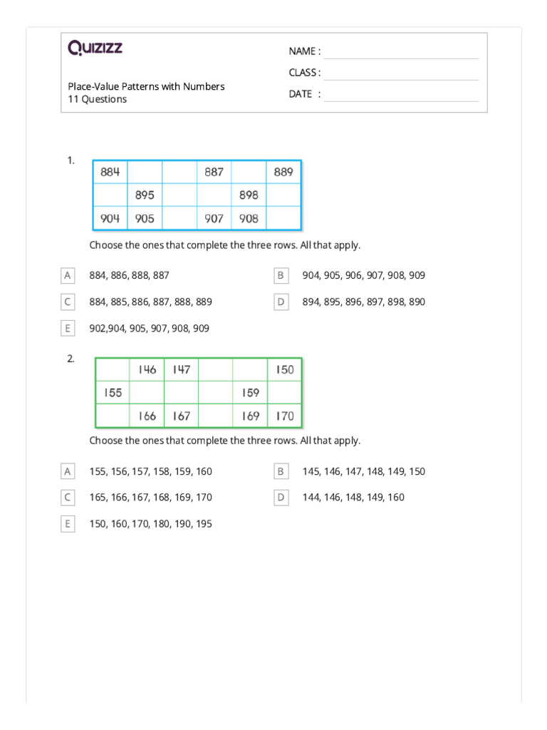 Place-Value Patterns With Numbers | PDF