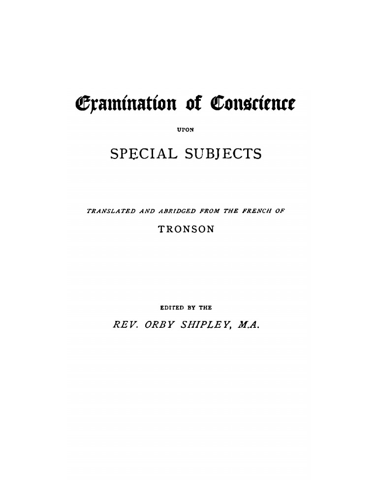 Examination of Conscience | PDF