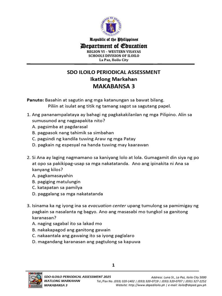 MAKABANSA 3rd Quarter | PDF