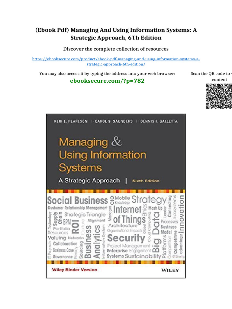 (Ebook PDF) Managing and Using Information Systems: A Strategic ...