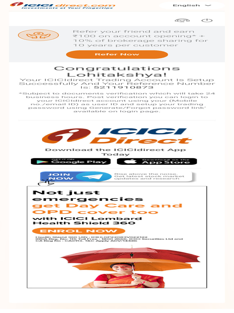Open Trading and Demat Account Online - ICICI Direct | PDF