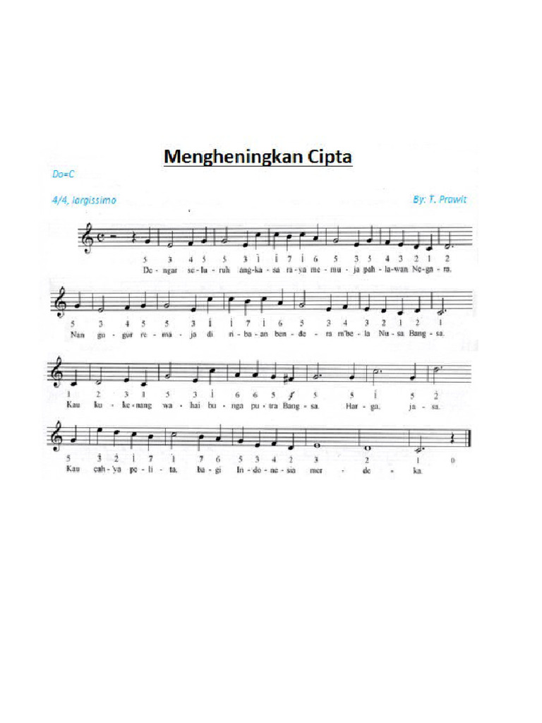 Not Angka Mengheningkan Cipta | PDF