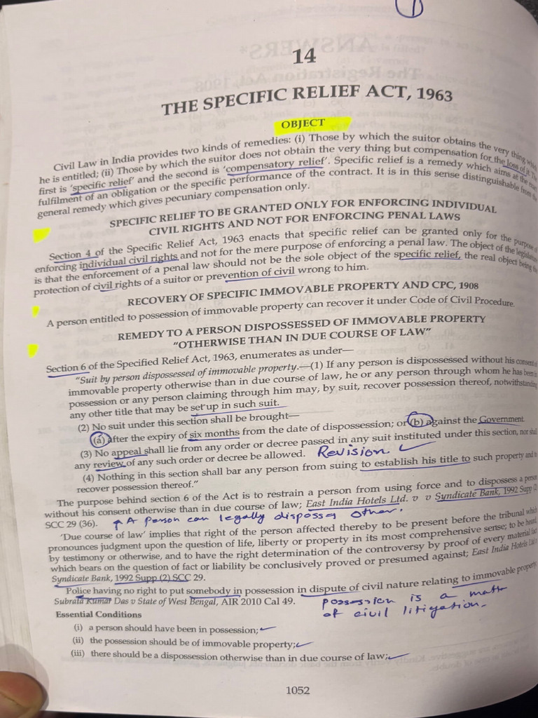 The Specific Relief Act 1963 | PDF