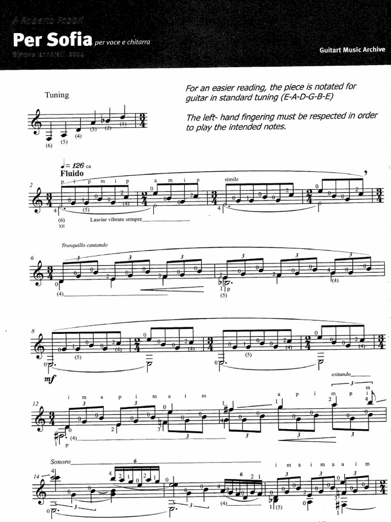 IANNARELLI Simone - Per Sofia (Guitar - Chitarra) | PDF