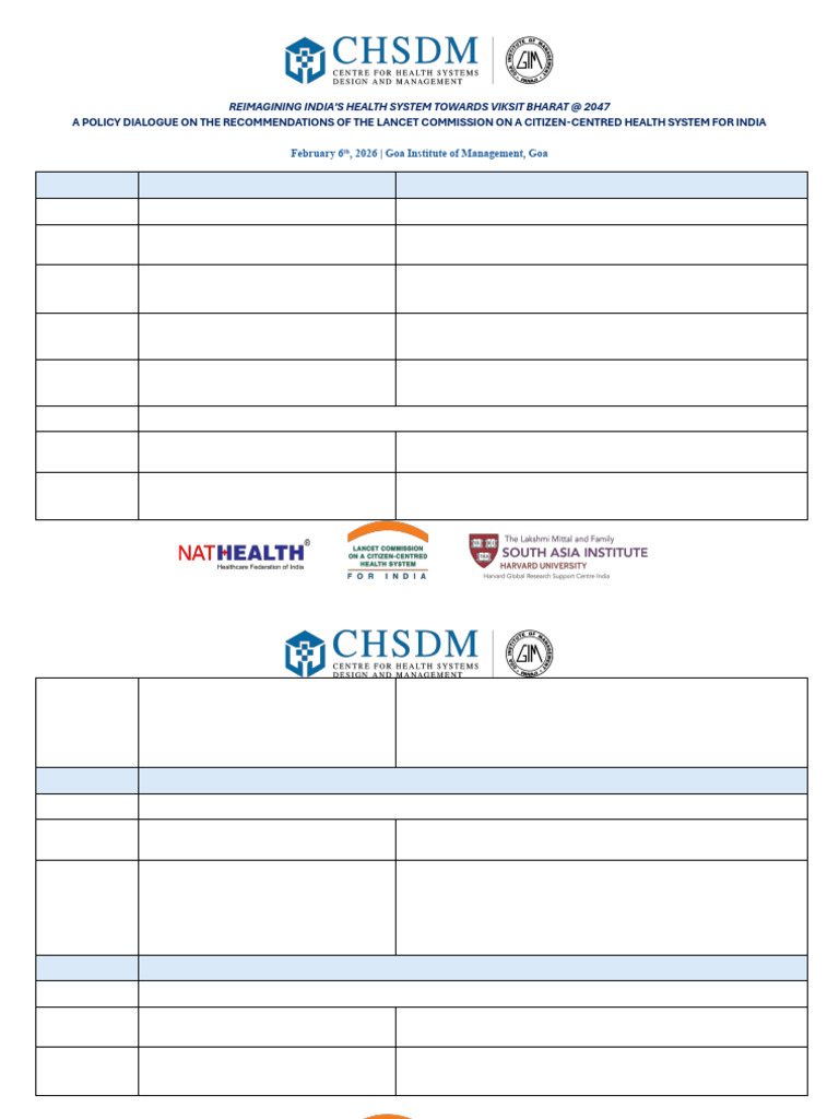 Reimagining India's Health System - Policy Dialogue Goa - Draft | PDF