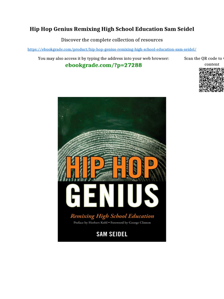 Hip Hop Genius Remixing High School Education Sam Seidel full digital ...