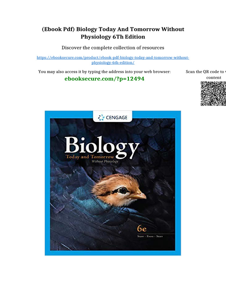 (eBook PDF) Biology Today and Tomorrow Without Physiology 6th Edition ...