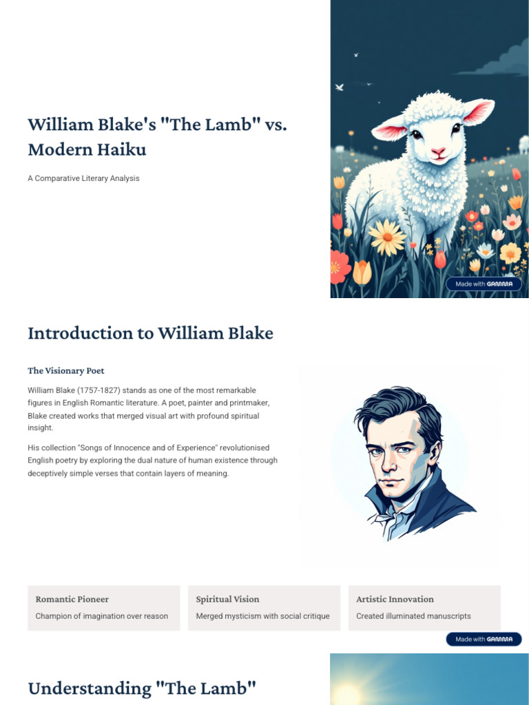 William Blakes The Lamb Vs Modern Haiku | PDF | Haiku | William Blake