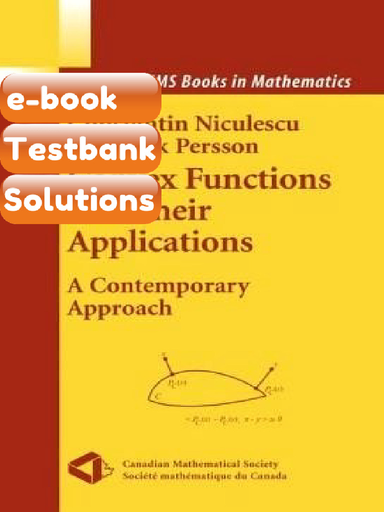 Testbank Convex Functions and Their Applications A Contemporary ...