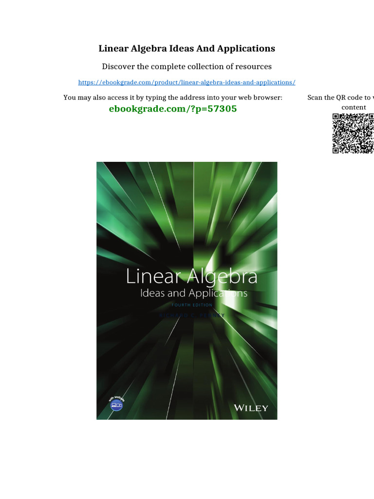 LINEAR ALGEBRA Ideas and Applications Complete Edition | PDF ...
