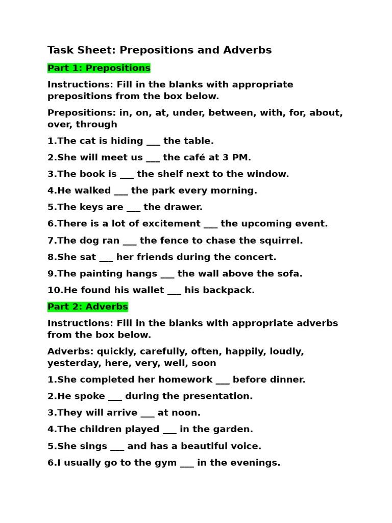 T - 5fedbf74 5795 40f0 96a3 D53f55c5059dprepositions and Adverbs Task ...