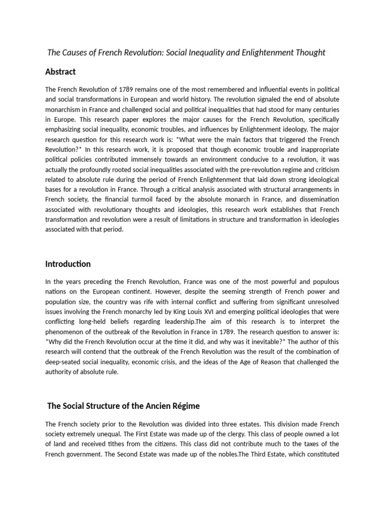 French Rev | PDF | Cost Of Living | Age Of Enlightenment