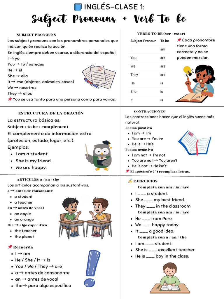 Class 1 Verb to Be - English for All_20260123_135556_0000 | PDF ...