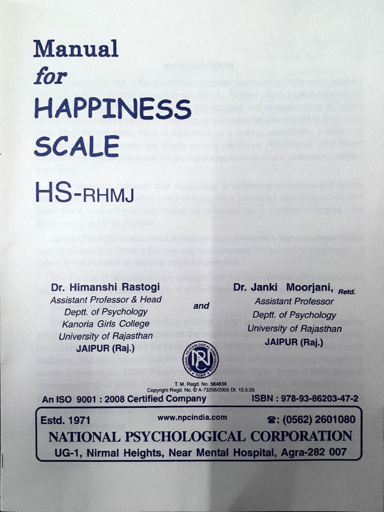 Happiness Scale | PDF