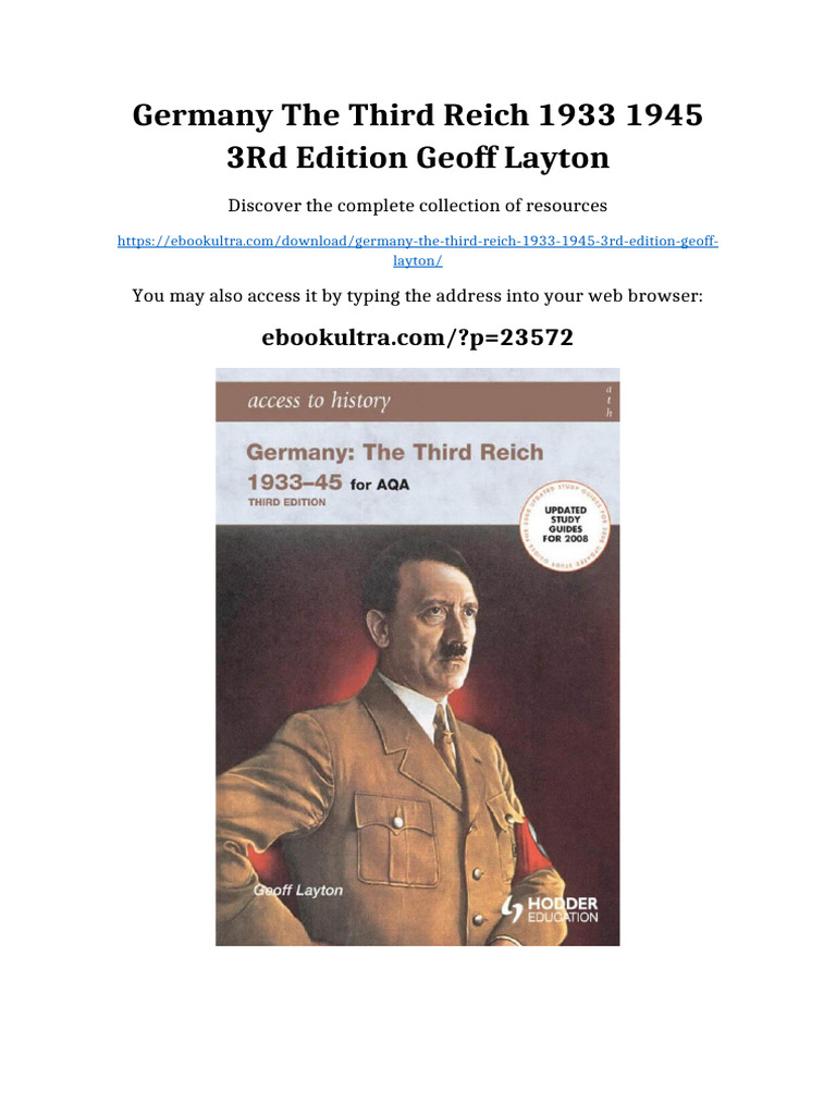 Germany The Third Reich 1933 1945 3rd Edition Geoff Layton Available ...