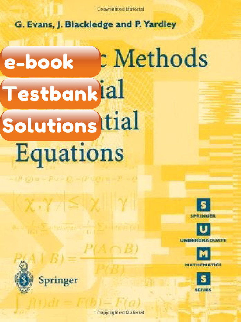 Testbank Analytic Methods For Partial Differential Equations Fast ...
